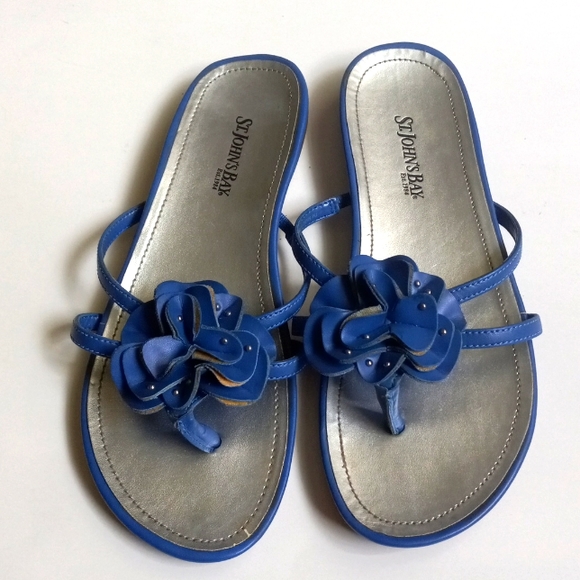 St. John's Bay | Shoes | St Johns Bay Blue Flower Sandals | Poshmark